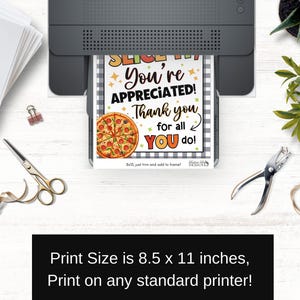 Teacher Appreciation Pizza Sign Printable Pizza Employee Appreciation ...