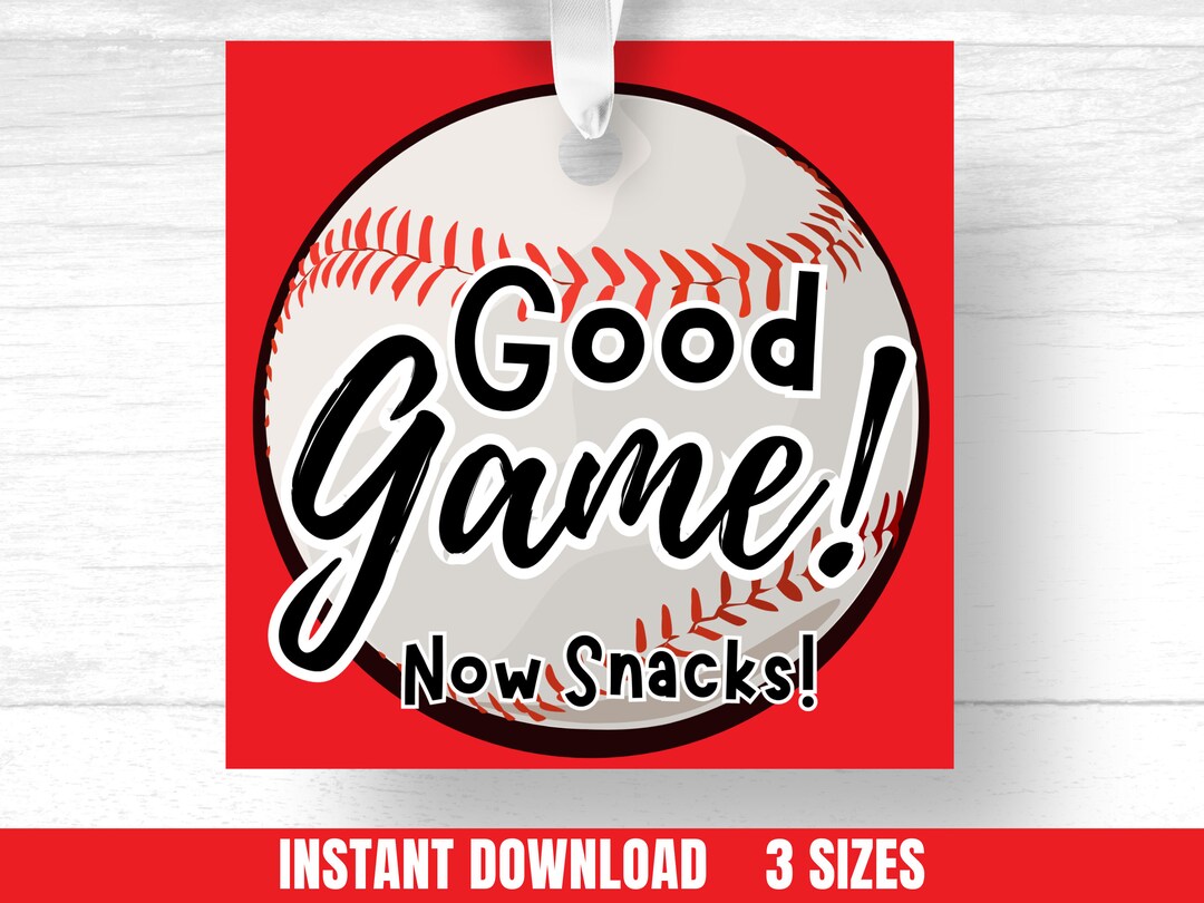 Baseball Game Day Treat Tag Baseball Kids Sports Tag Baseball Team ...