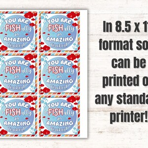 Teacher Appreciation Candy Fish Gift Tags Thank You Teacher Gift Tag ...