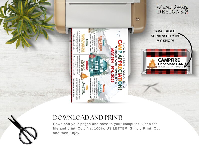 Camp Theme Teacher Appreciation Week Theme Ideas Editable Teacher ...