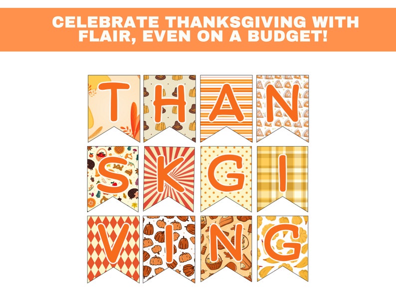 Printable Thanksgiving Banner, Thanksgiving Bunting for Thanksgiving ...
