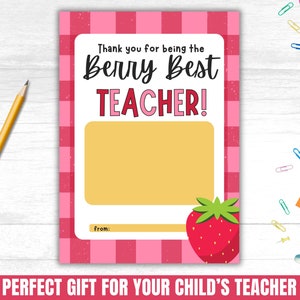 Berry Best Teacher Appreciation Gift Card Holder Primary Teacher ...