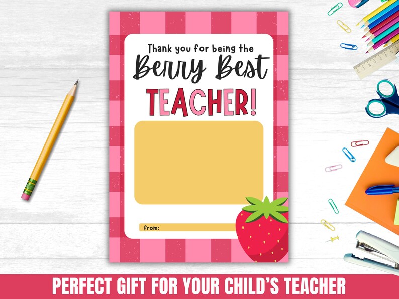 Berry Best Teacher Appreciation Gift Card Holder Primary Teacher ...