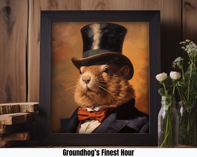 Groundhog Day Wall Art Printable, Groundhog Decor for Groundhog Day ...