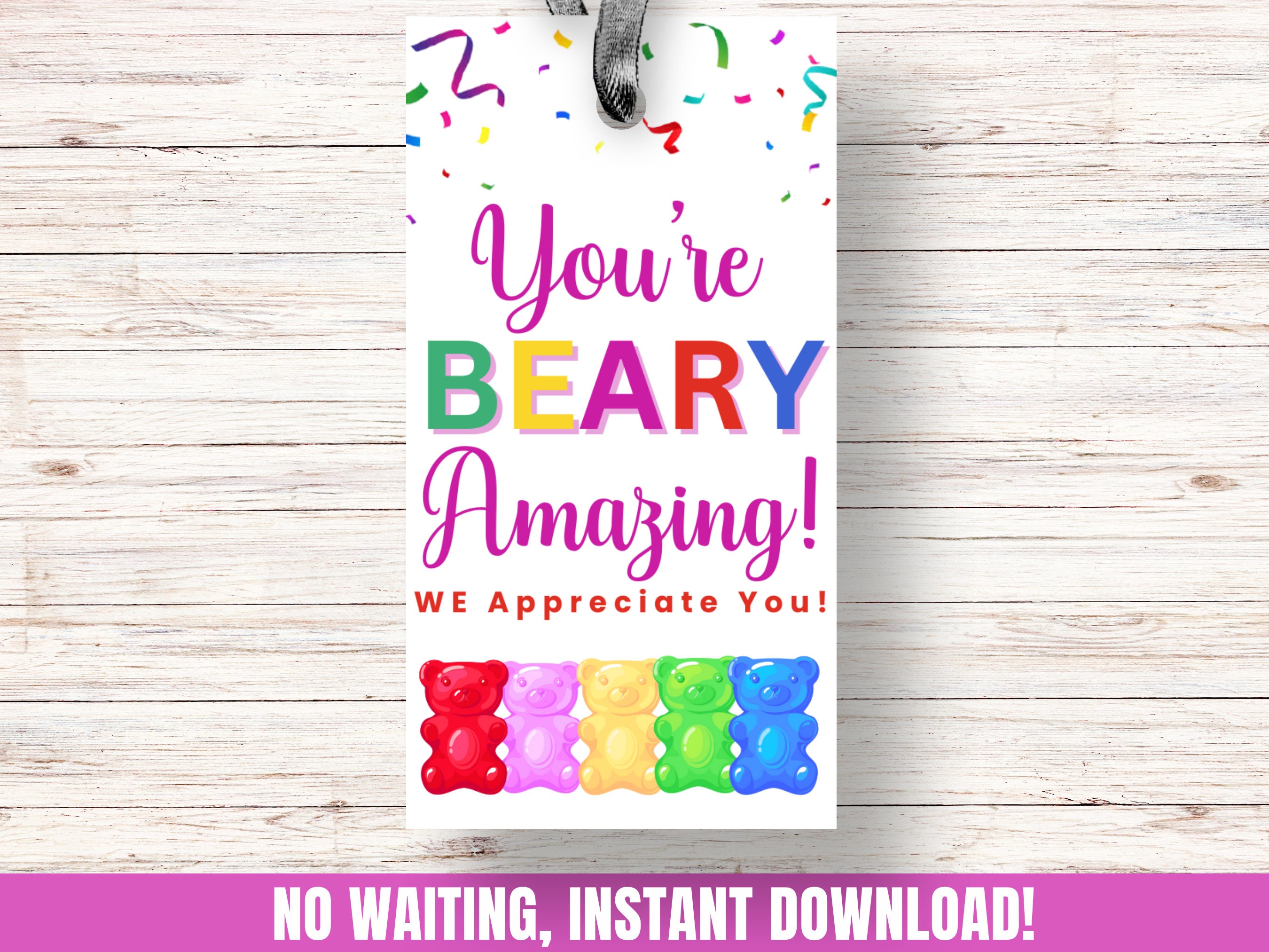 Gummy Bear Appreciation Candy Gift Tag Gift Tag for Employee ...