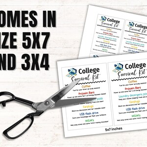 College Survival Kit Gift Tags Printable College Survival Kit ...