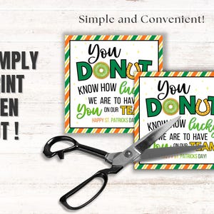 St. Patrick's Day Tag Team Appreciate Printable Donut Tags Employee ...
