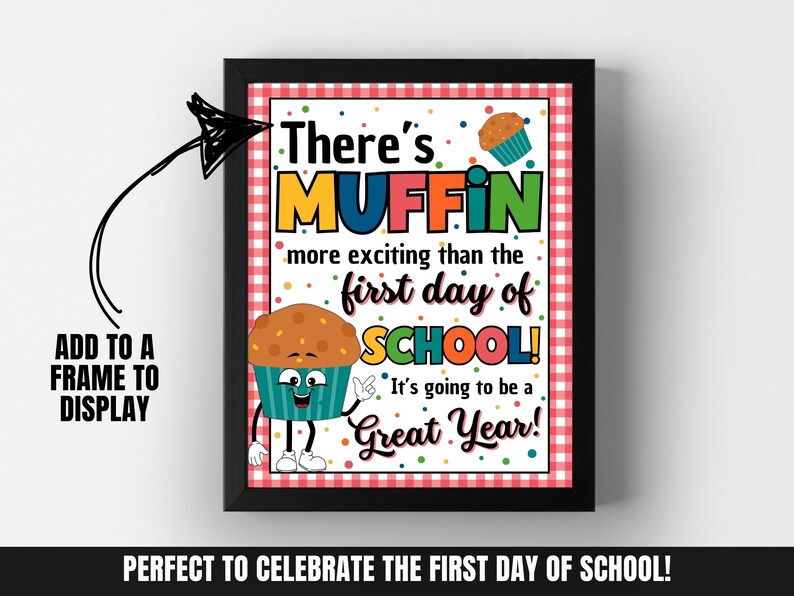 Muffin Teacher Appreciation First Day of School Sign Printable Muffin ...