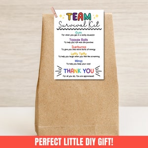 Team Survival Kit Gift Tags Printable Employee Welcome Gift Survival ...