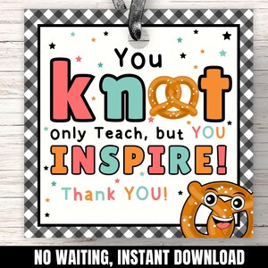 Pretzel Teacher Appreciation Printable Tag Instant Download Pretzel ...