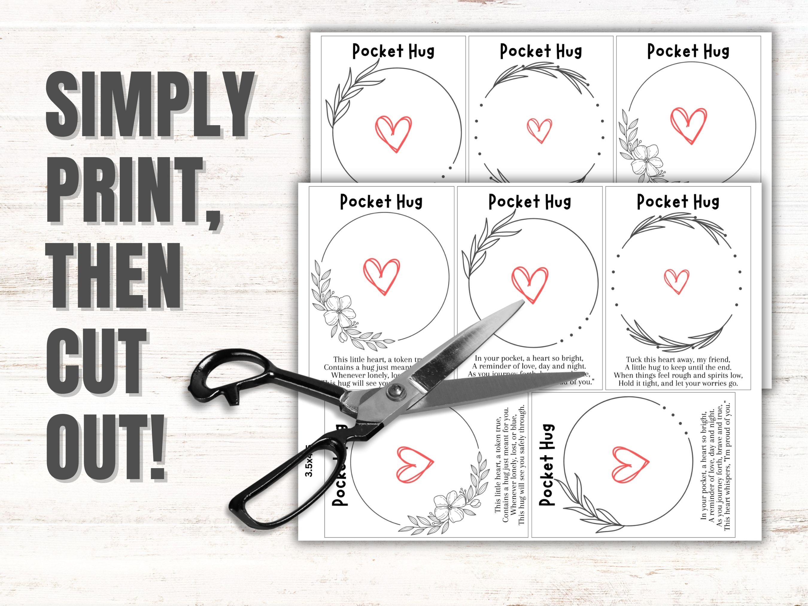 Printable Card for Pocket Hug Pocket Hug Heart Card Template Card ...