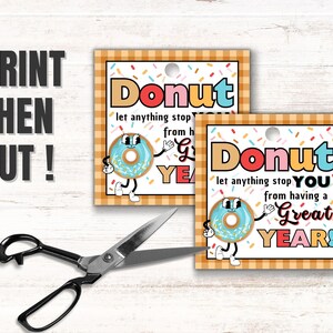 Back to School Donut Tag Printable 1st Day of School Tag Back to School ...