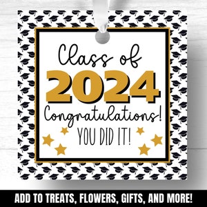 2024 Graduation Tags Printable Gift Tags Class of 2024 Tags Grad Party ...