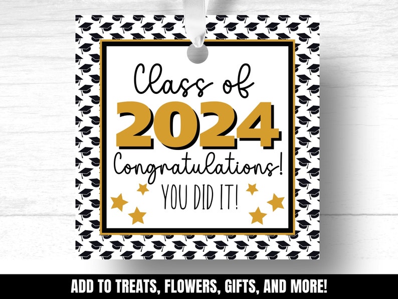 2024 Graduation Tags Printable Gift Tags Class of 2024 Tags Grad Party ...