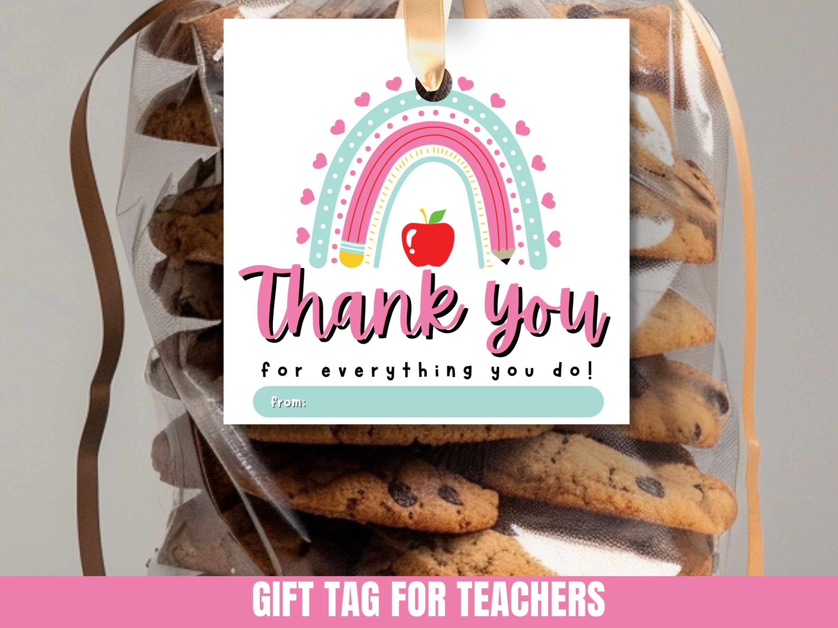 Thank You Teacher Appreciation Gift Tags Printable Teacher Thank You ...