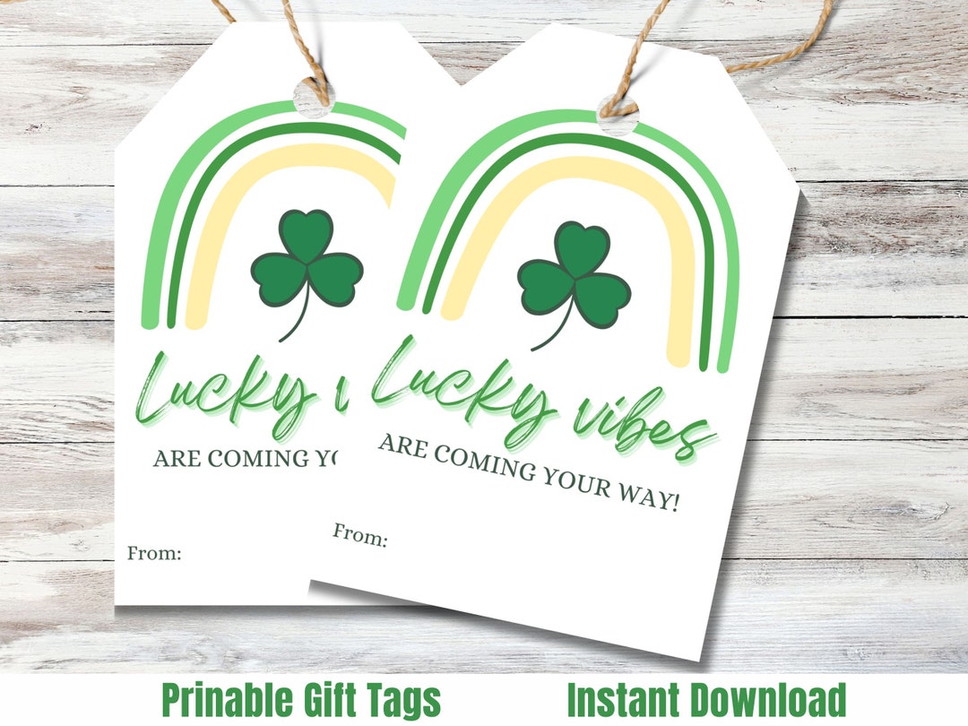 St. Patrick's Gift Tag Printable, St. Patrick's Gift Tag Shamrock, St ...