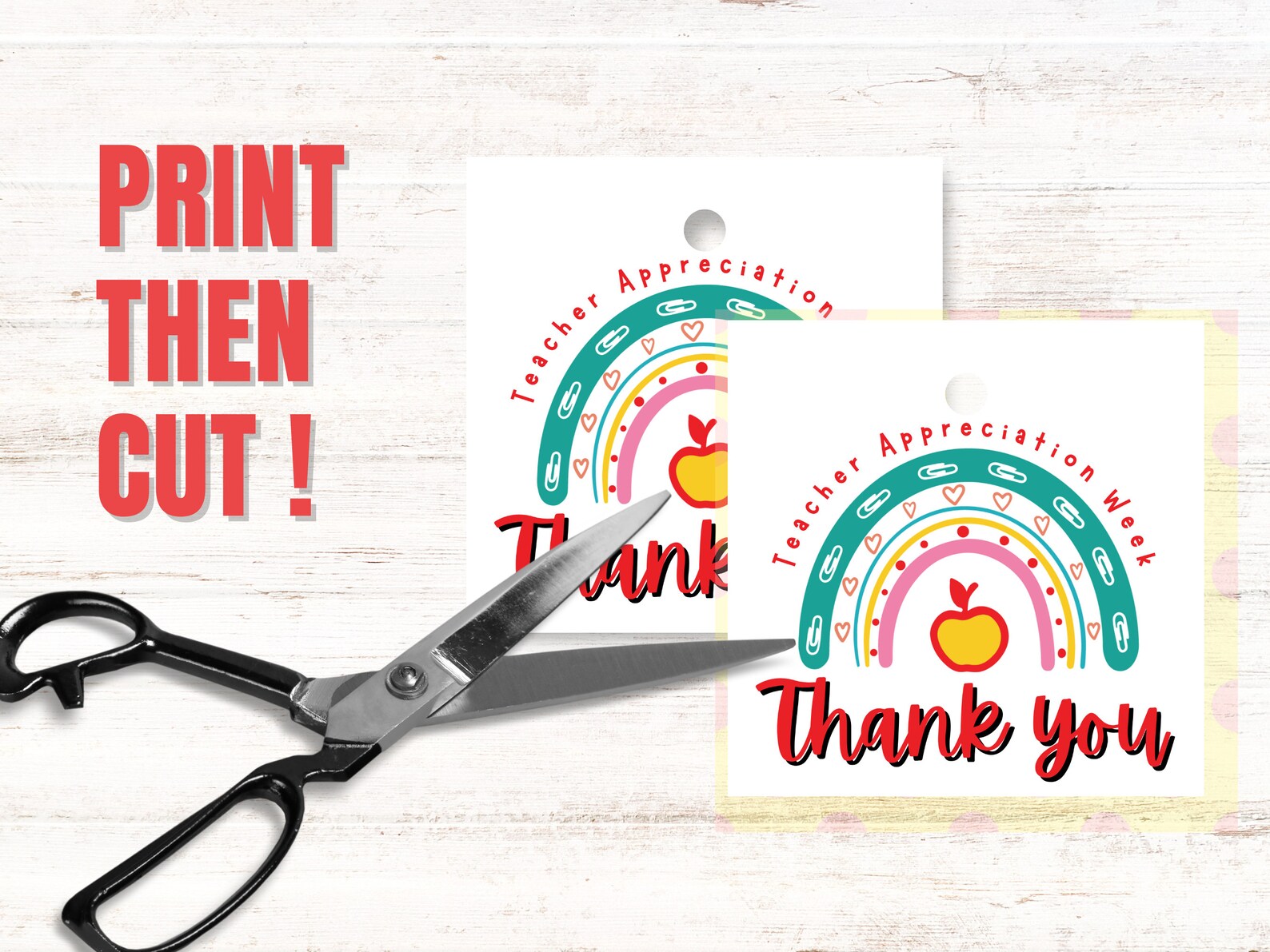 Teacher Appreciation Gift Tags Printable Teacher Thank You Treat Tags ...