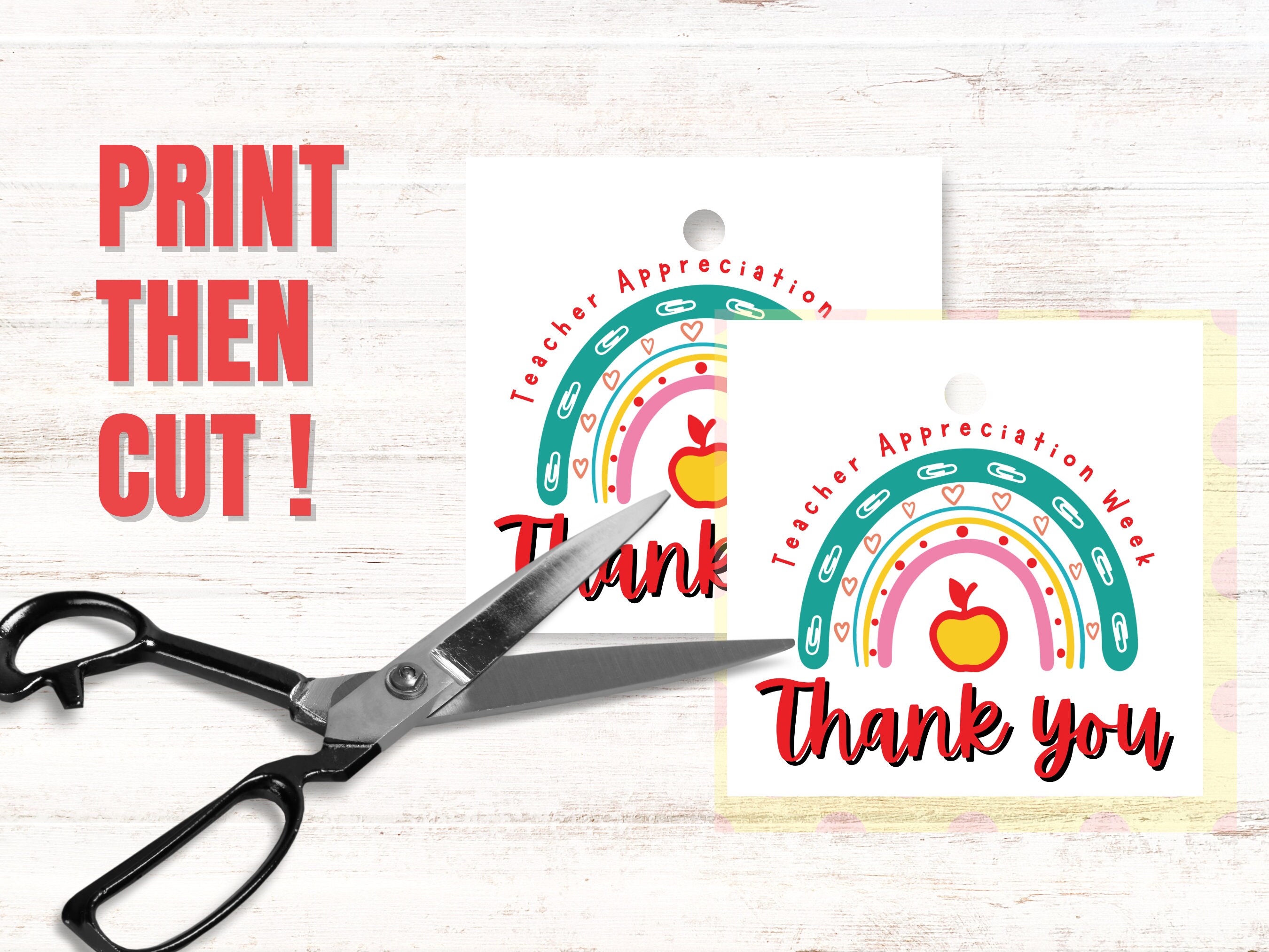 Teacher Appreciation Gift Tags Printable Teacher Thank You Treat Tags ...