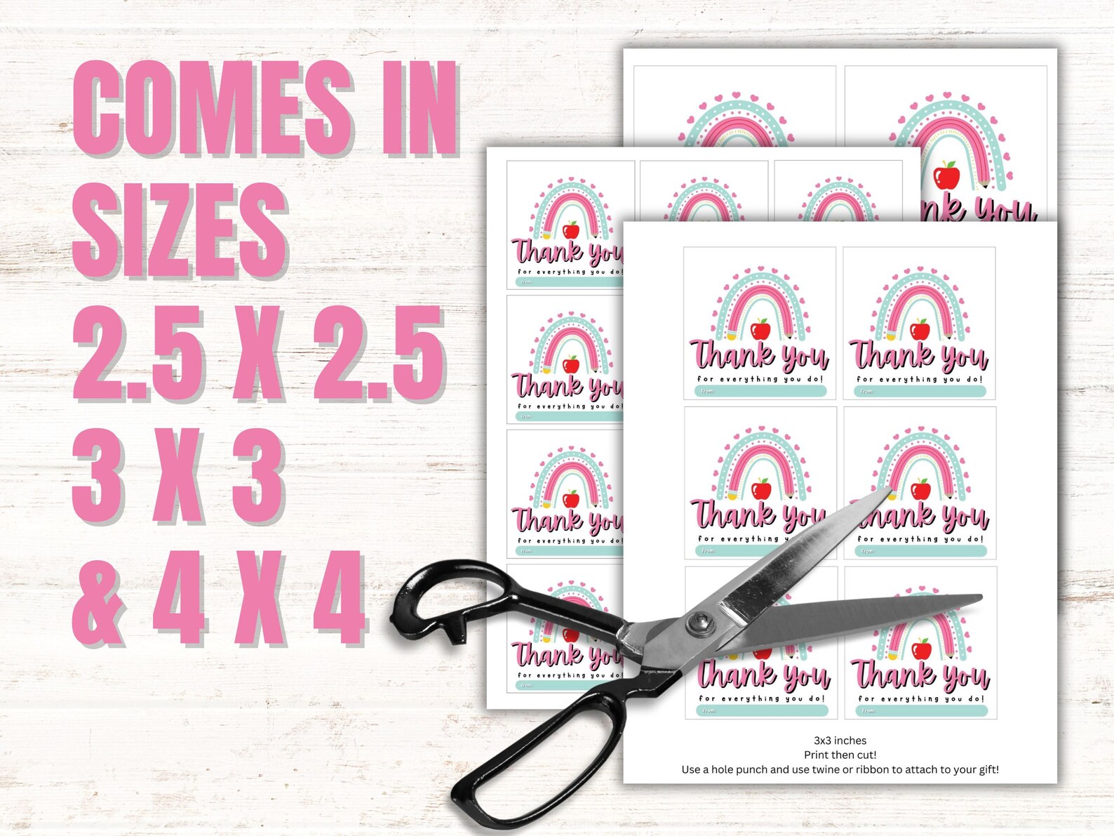 Thank You Teacher Appreciation Gift Tags Printable Teacher Thank You ...