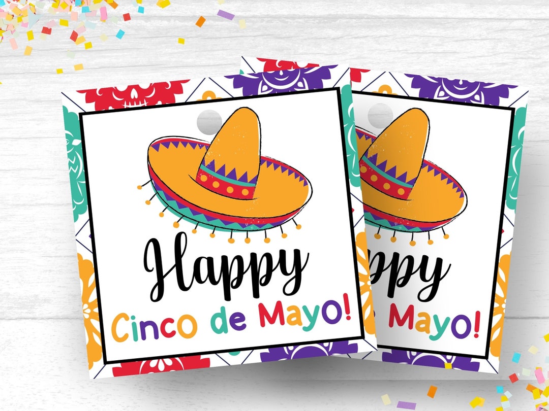 Happy Cinco De Mayo Gift Tags Printable Fiesta Tags Mexican Celebration ...