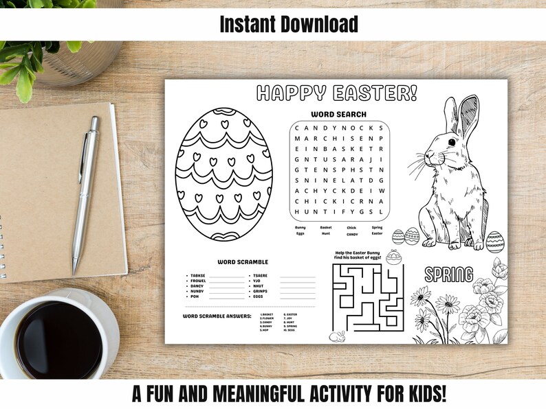 Easter Placemat Printables, Easter Printables Church, Easter Coloring ...