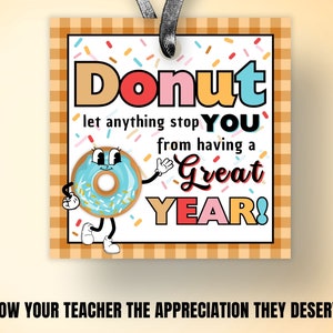Back to School Donut Tag Printable 1st Day of School Tag Back to School ...