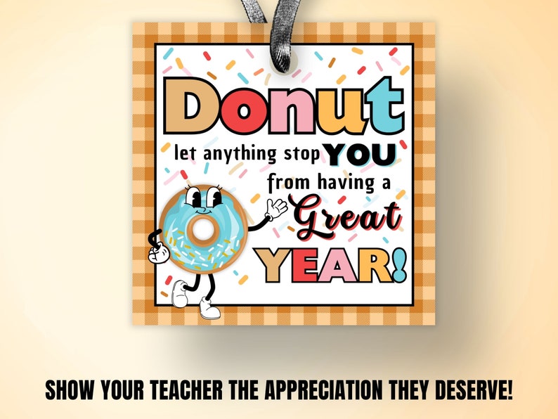 Back to School Donut Tag Printable 1st Day of School Tag Back to School ...