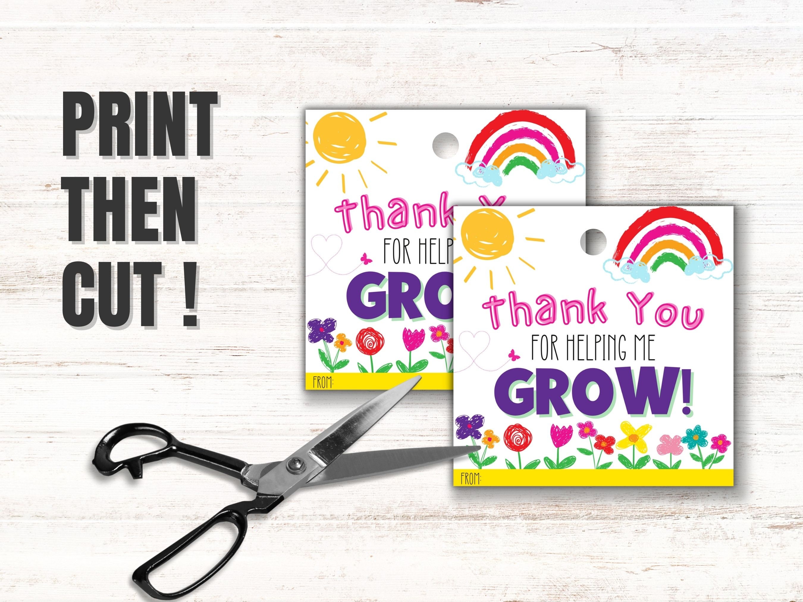 Flower Gift Tag Teacher Appreciation Thank You Tag Preschool Teacher ...