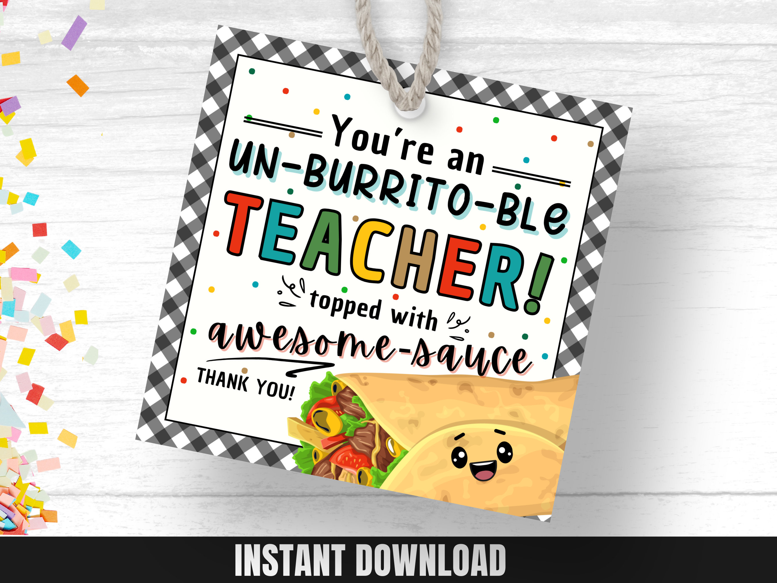 Taco Teacher Appreciation Tag Tacobout Tag Teacher Thanks Appreciation ...