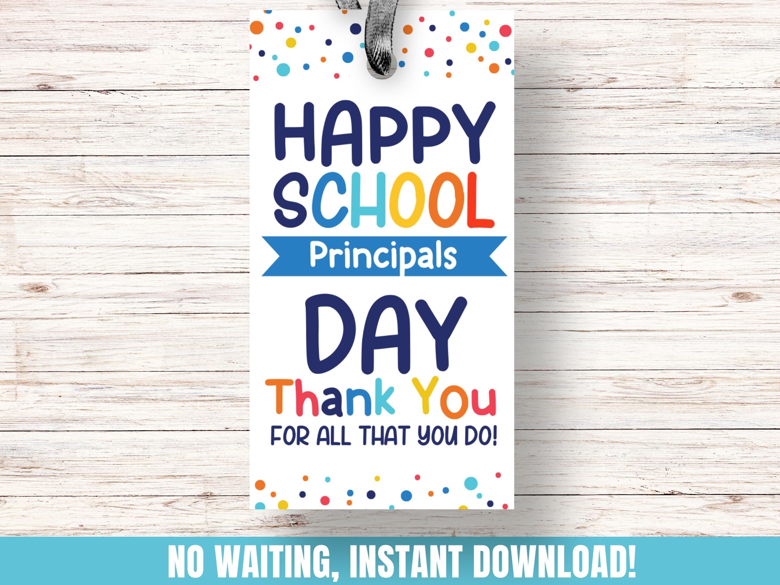 School Principals Day Gift Tag Printable Principal Thank You Tag ...