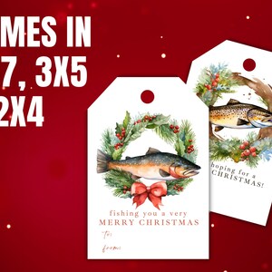 Christmas Gift Tags for Fisherman, Fish Christmas Gift Tags, Fishmas ...