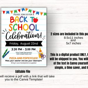 Editable Back-to-school Flyer Canva Template for Schools & Teachers ...