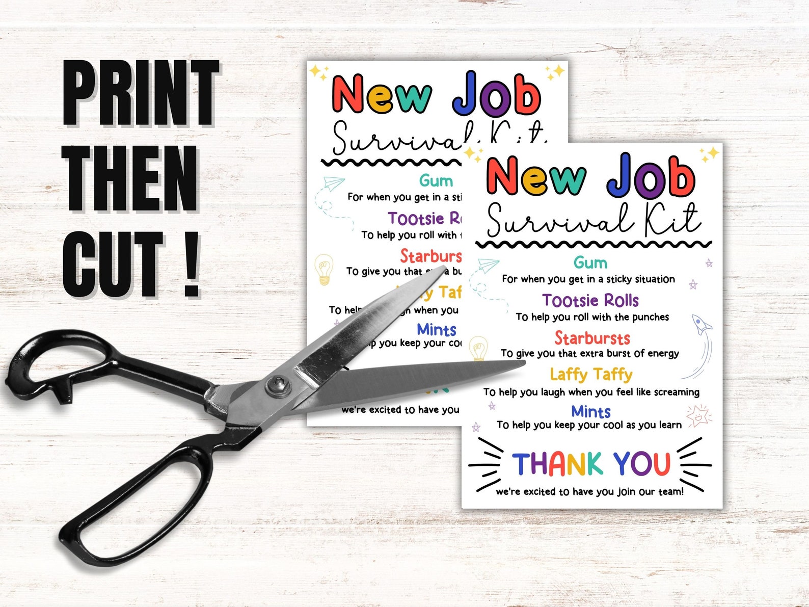 New Employee Survival Kit Printable Employee Welcome Gift New Job ...