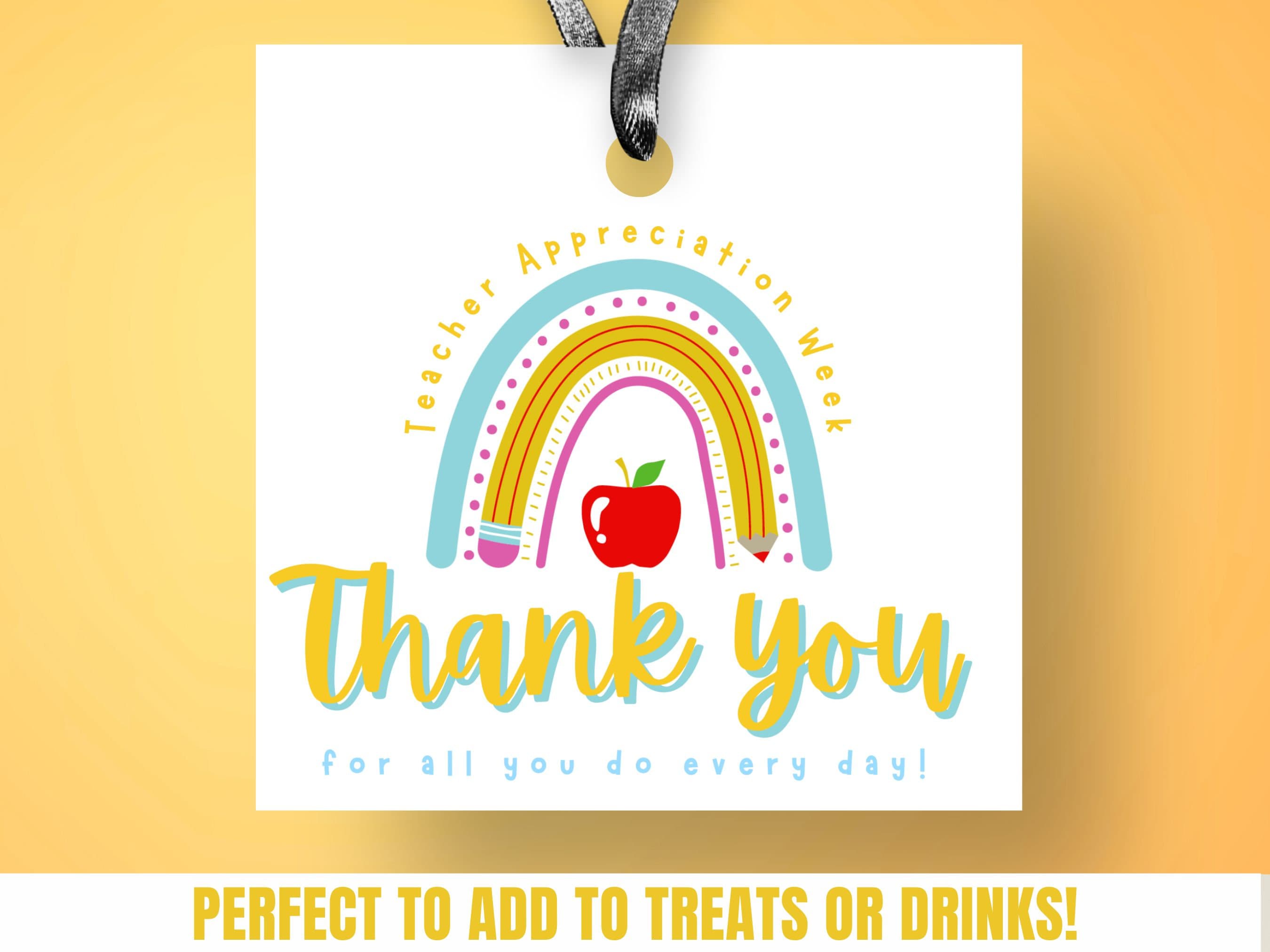 Teacher Appreciation Week Gift Tags, Printable Gift Tag for Teacher ...