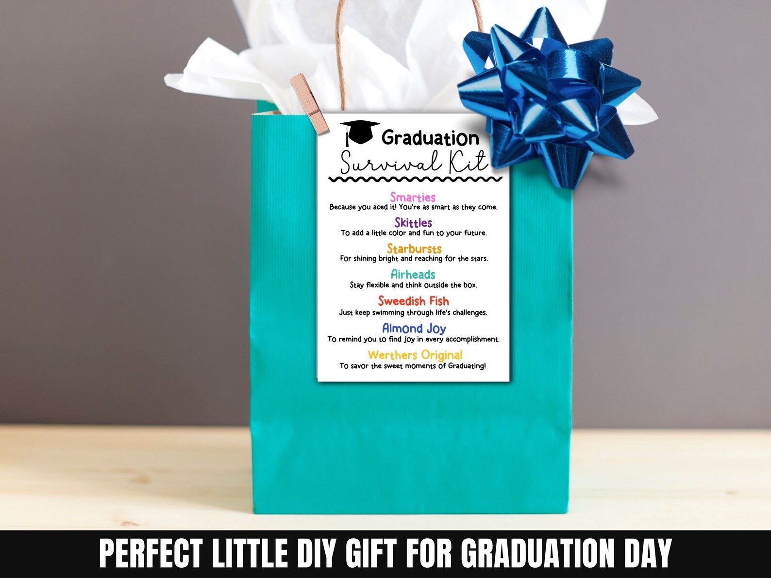 Graduation Survival Kit Gift Tags Printable Graduation Day Survival Kit ...