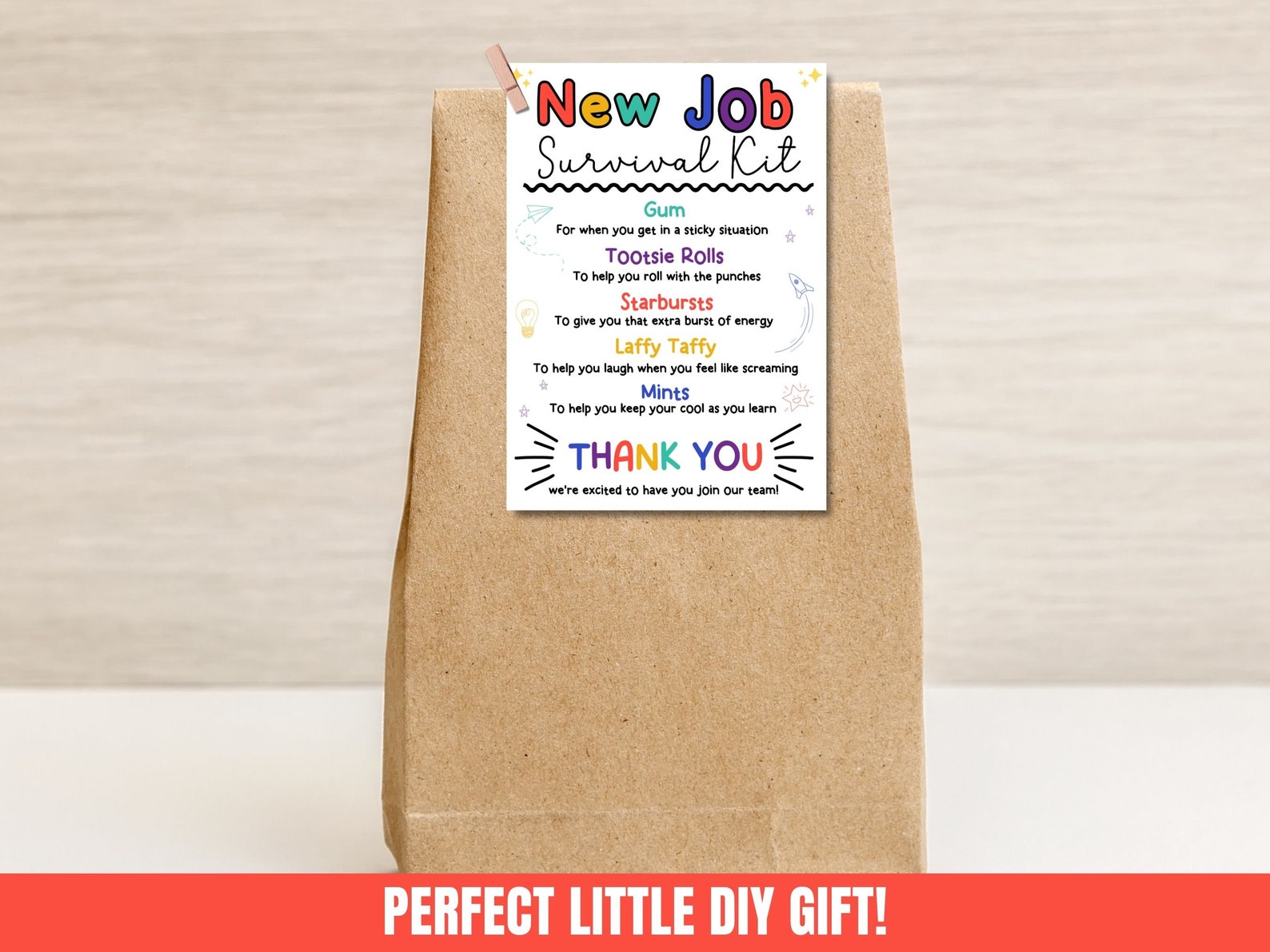 New Employee Survival Kit Printable Employee Welcome Gift New Job ...
