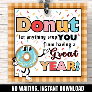 Back to School Donut Tag Printable 1st Day of School Tag Back to School ...