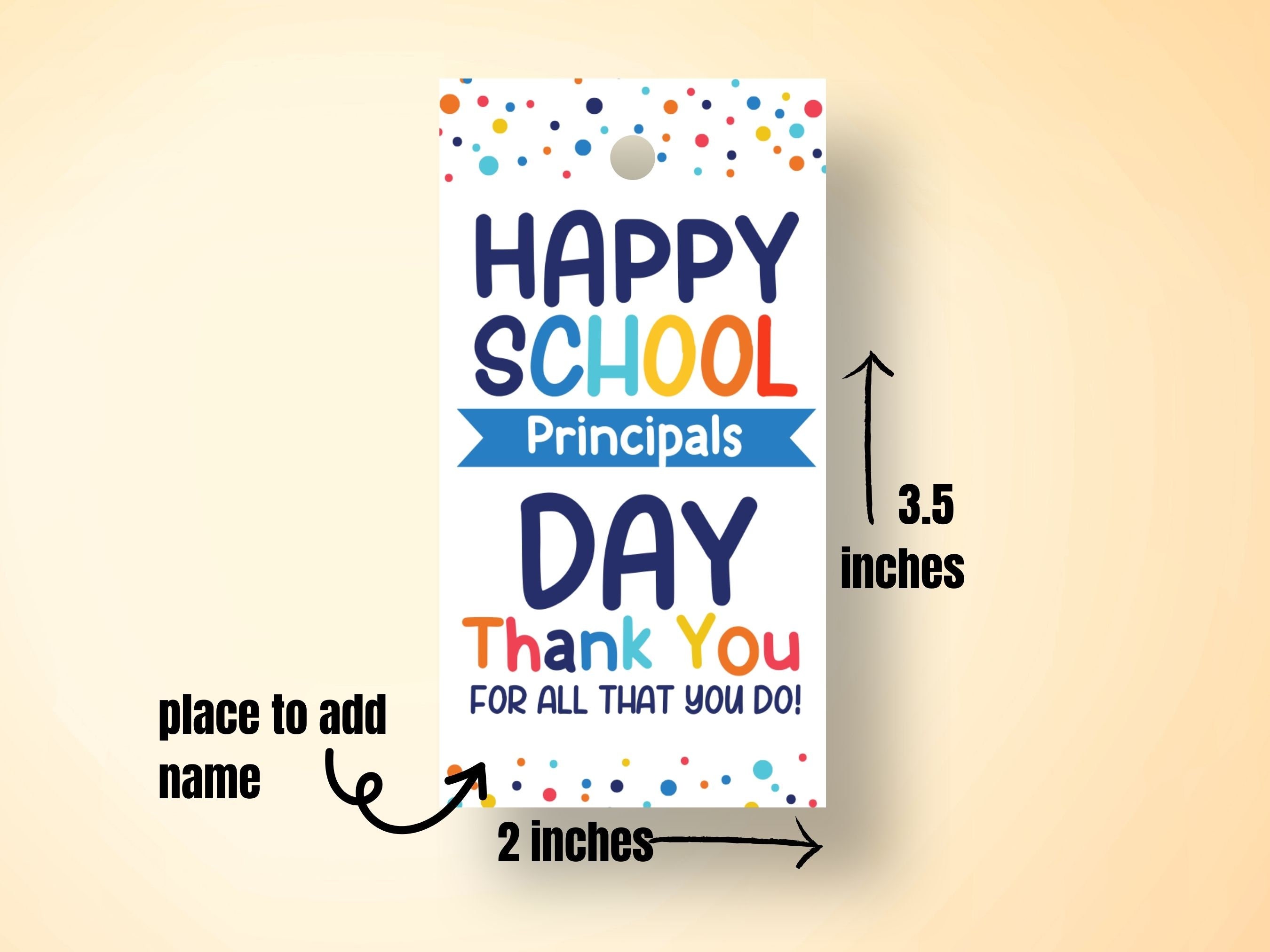 School Principals Day Gift Tag Printable Principal Thank You Tag ...