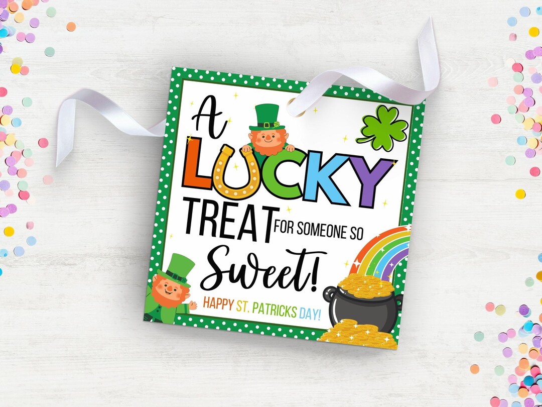St. Patrick's Day Lucky Treat Tag Printable Candy Thank You Tag St ...