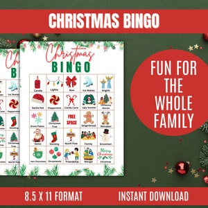 Christmas Bingo Printable, Christmas Family Fun, Christmas Game ...