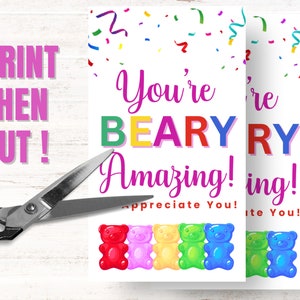 Gummy Bear Appreciation Candy Gift Tag Gift Tag for Employee ...