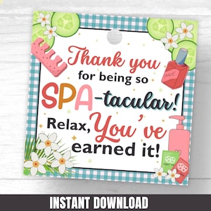 Spa Appreciation Gift Tags Spa -tacular Gift Tags for Teacher Nail ...