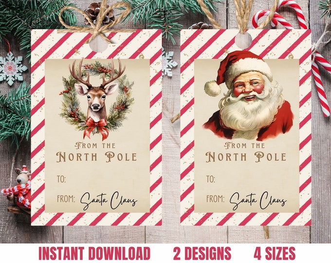 Gift Tag From Santa, North Pole Gifts for Kids, Santa Gift Tags, North ...