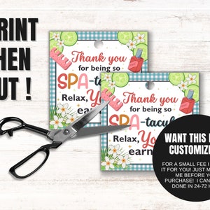 Spa Appreciation Gift Tags Spa -tacular Gift Tags for Teacher Nail ...