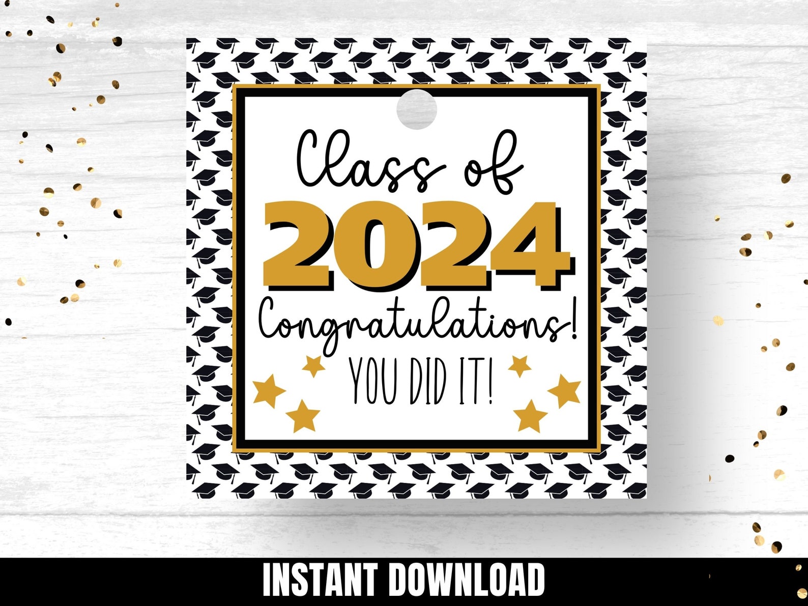 2024 Graduation Tags Printable Gift Tags Class of 2024 Tags Grad Party ...