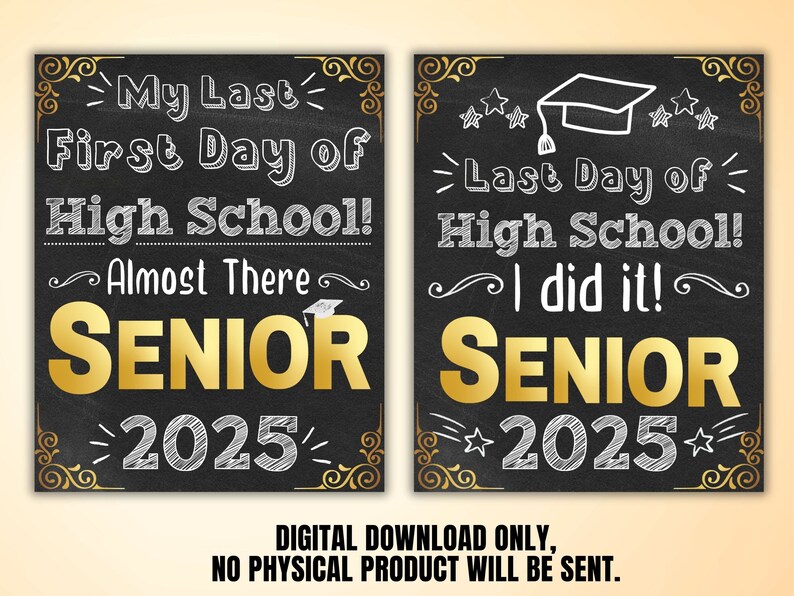 First Day of Senior Year Sign Printable First Day of 12th Grade Sign ...