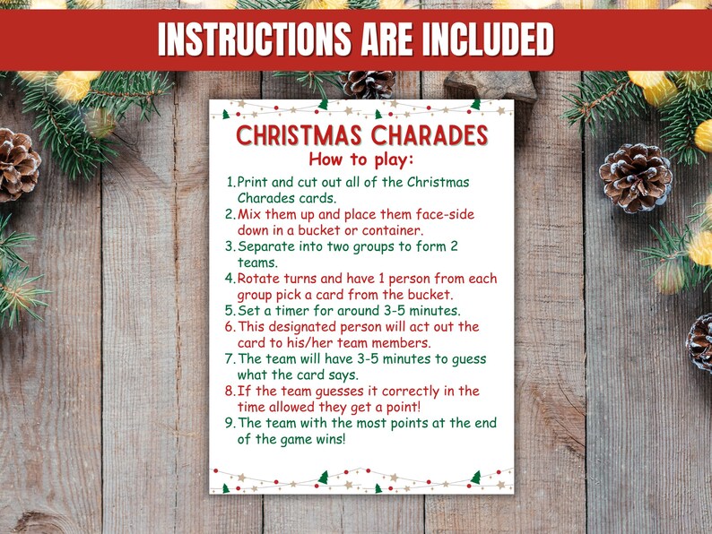 Christmas Family Game Charades, Christmas Family Fun, Christmas Games ...