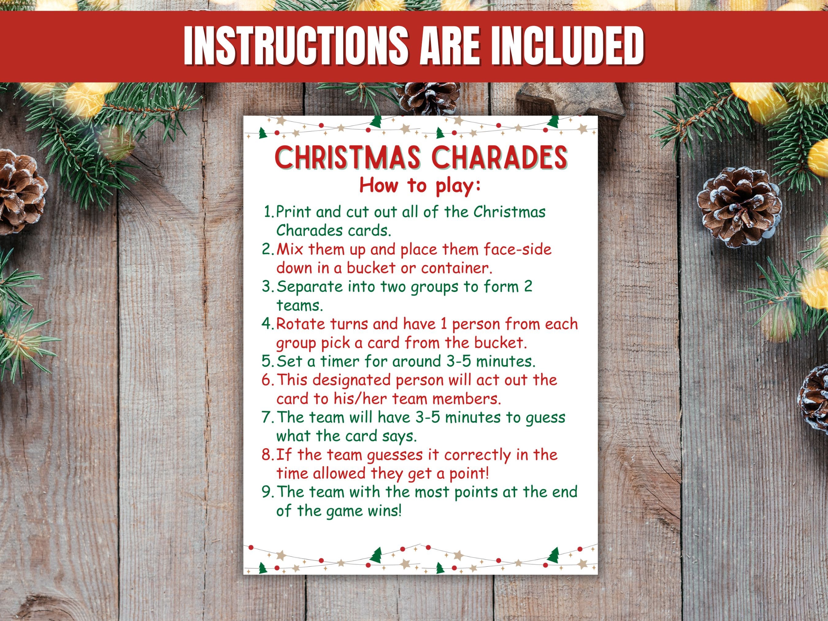 Christmas Family Game Charades, Christmas Family Fun, Christmas Games ...