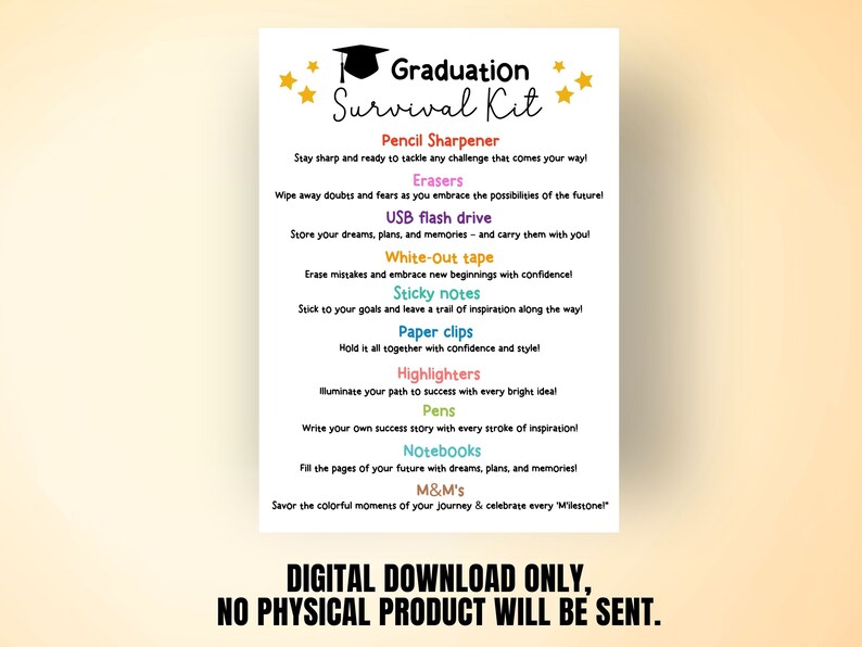 Graduation Survival Kit Tags Printable Graduation Day Survival Kit ...