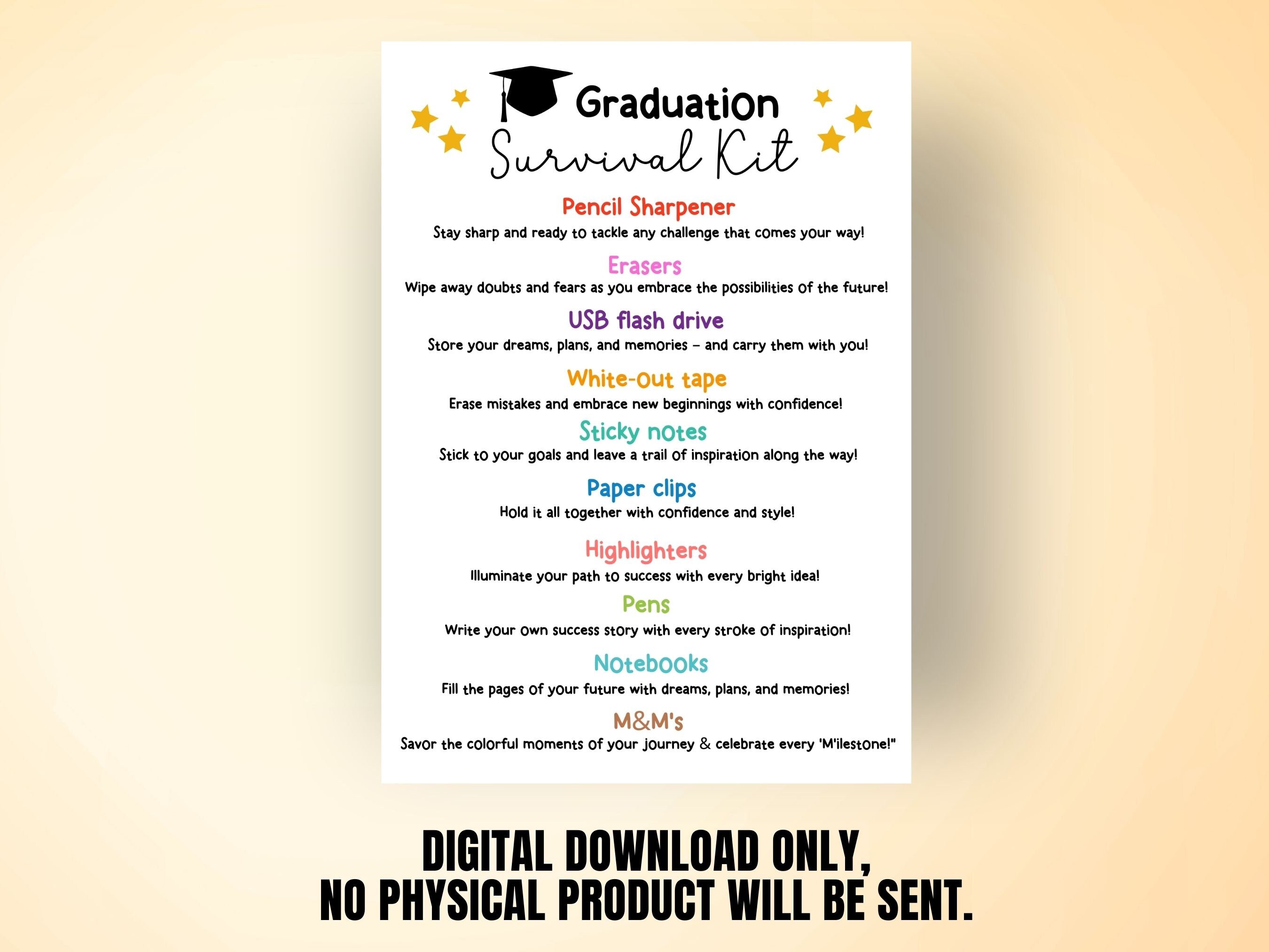 Graduation Survival Kit Tags Printable Graduation Day Survival Kit ...